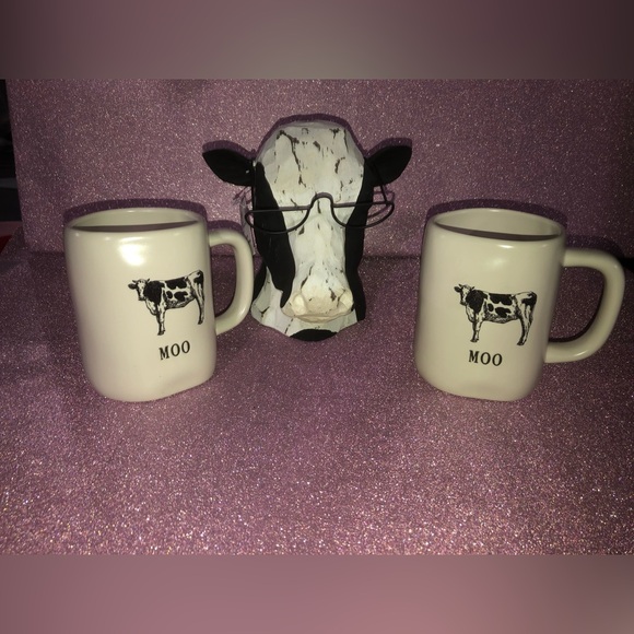 Rae Dunn | Dining | Cow Print Mugs Set Black And White | Poshmark
